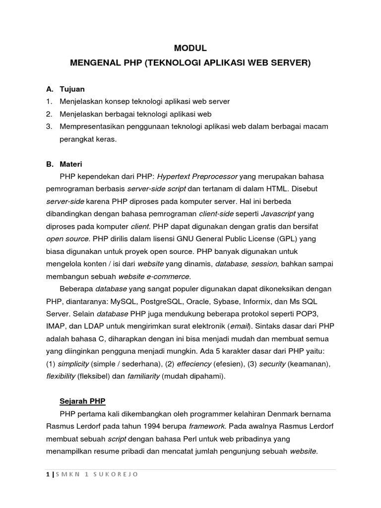 Modul Mengenal PHP | PDF