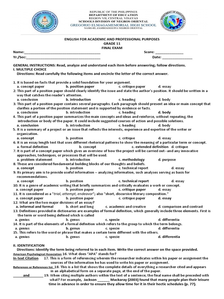Test Paper | PDF | Essays