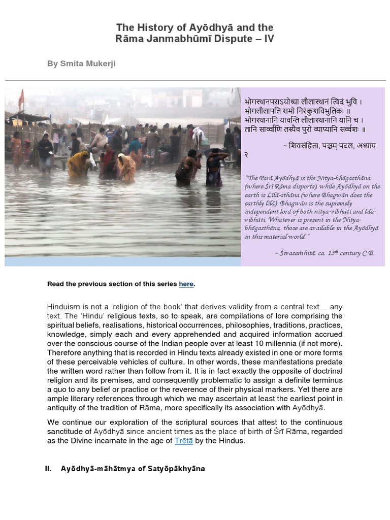 History of Ayodhya and The Ram Janmabhoomi Dispute | PDF | Rama | Krishna