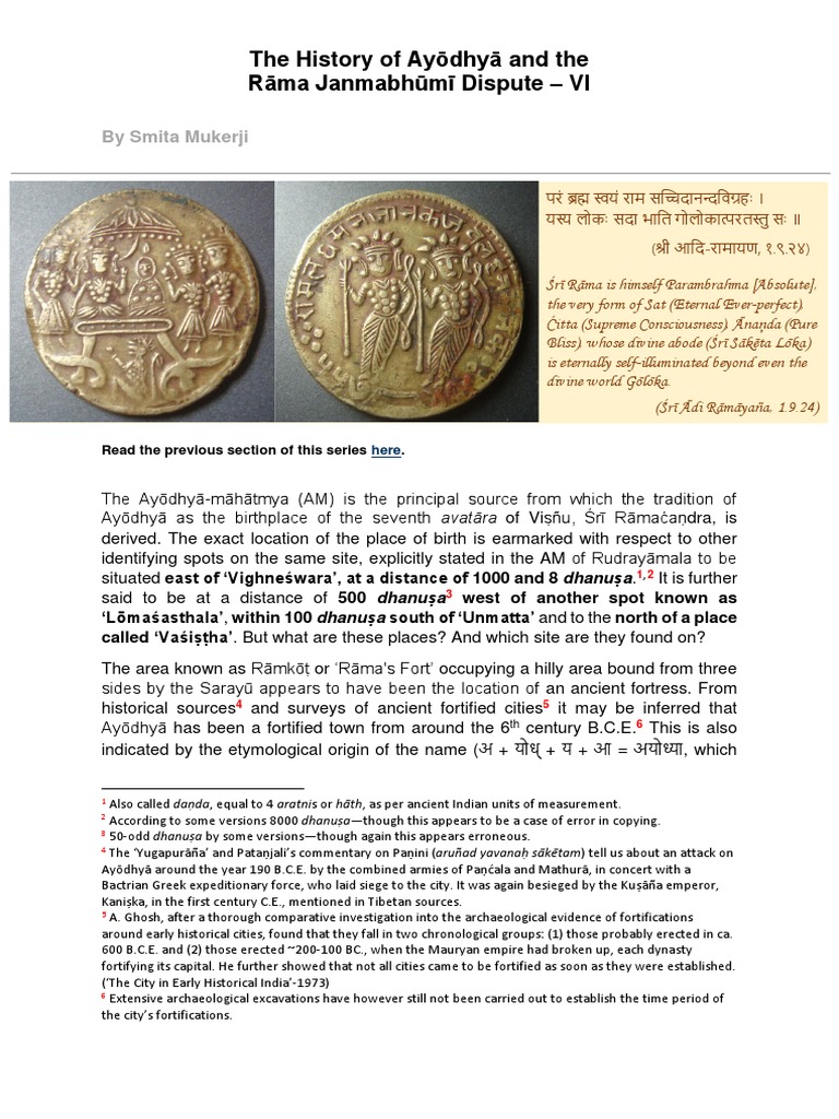 History of Ayodhya and The Ram Janmabhoomi Dispute | PDF | Religion And ...