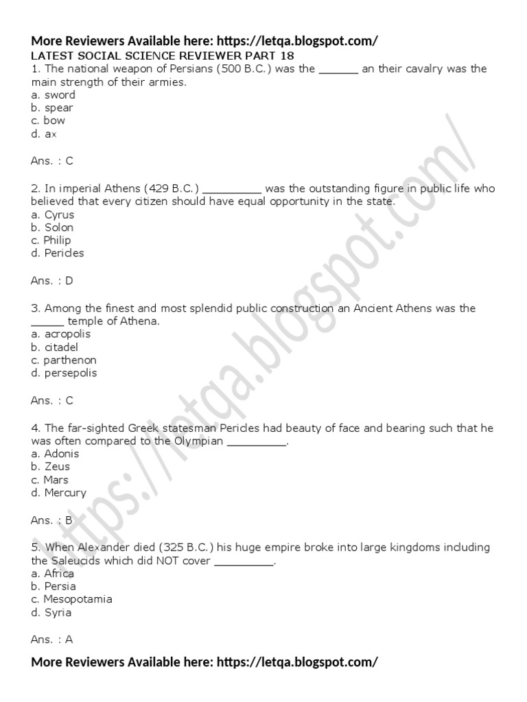 Latest Social Science Reviewer Part 18 | PDF | Ancient History | Asia