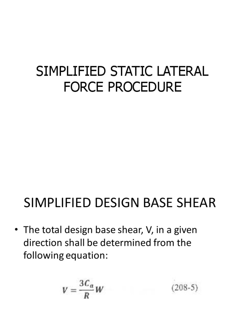 6 Simplified Lateral Force Procedure PDF | PDF | Concrete | Building ...