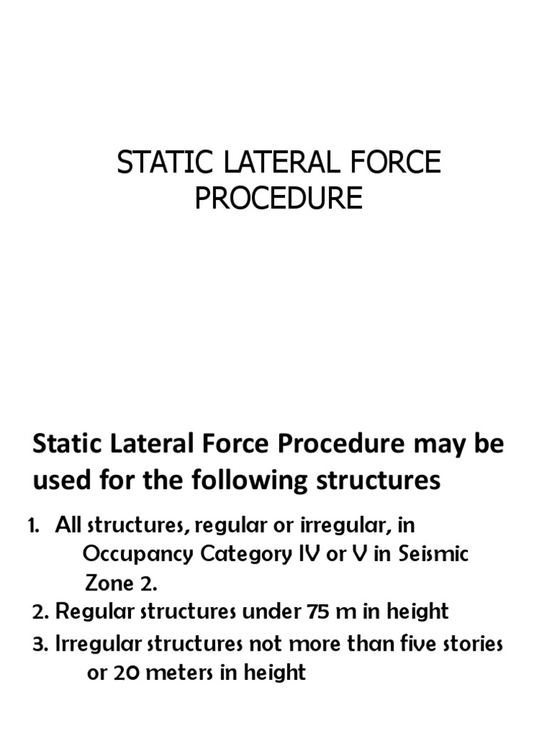 7 Static Lateral Force Procedure PDF | Download Free PDF | Civil ...