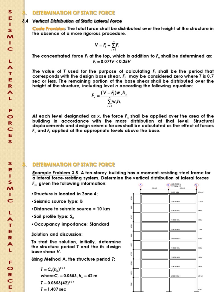 7a Static Lateral Force Procedure With FX PDF | PDF | Force | Mechanics