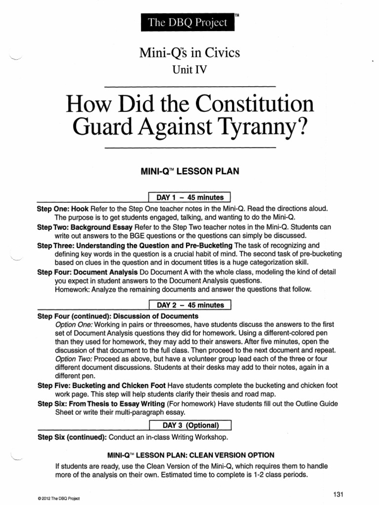 How Did The Constitution Guard Against Tyranny Clean Version1 | PDF