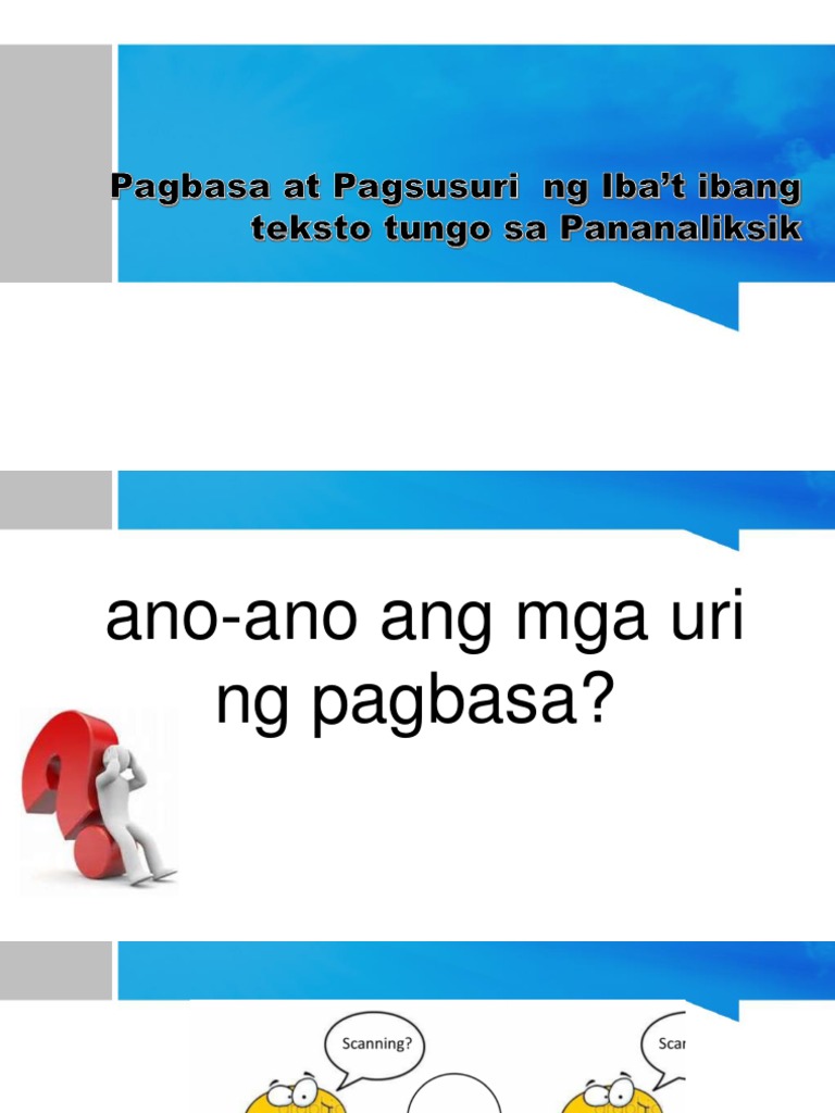 Pagbasa at Pagsusuri Lesson 2 | PDF