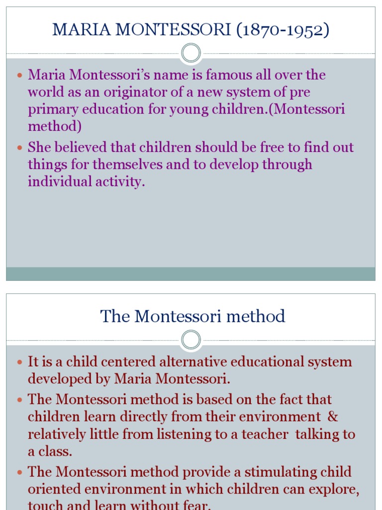 Montessori 1 | PDF | Montessori Education | Learning