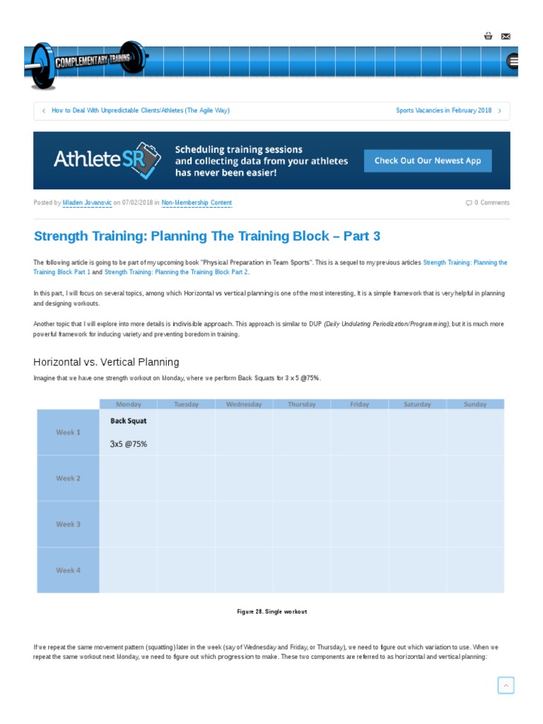 Complementarytraining Net Strength Training Planning The Training Block ...
