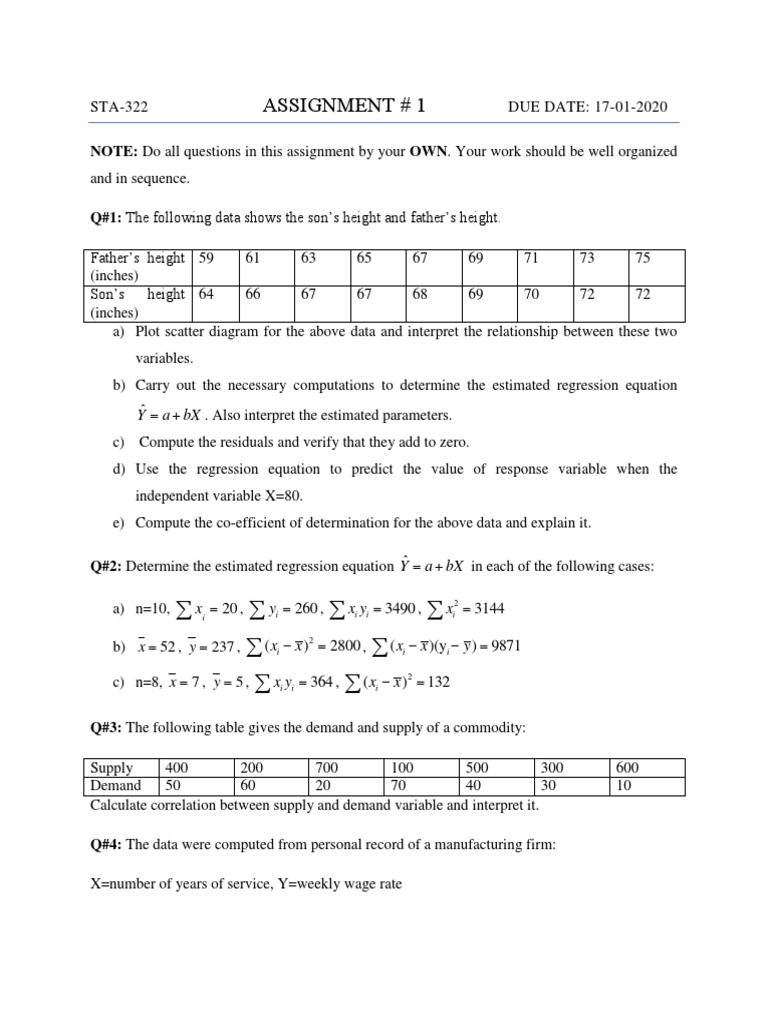 Assignment FST | PDF | Regression Analysis | Correlation And Dependence