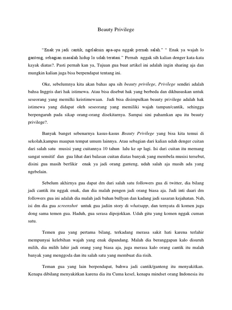 Beauty Privilege | PDF