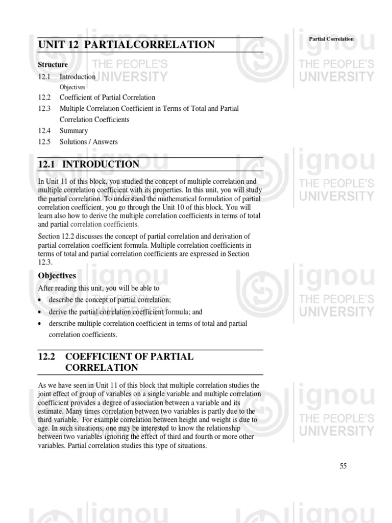 Derivation of Partial Correlation Coefficient Formula | PDF