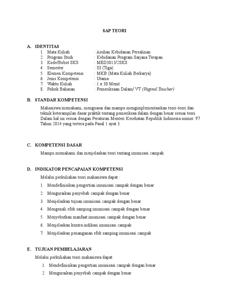 Contoh SAP Teori | PDF