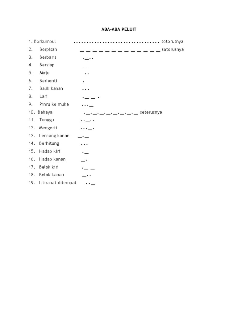 Aba-Aba Isyarat Dan Peluit | PDF