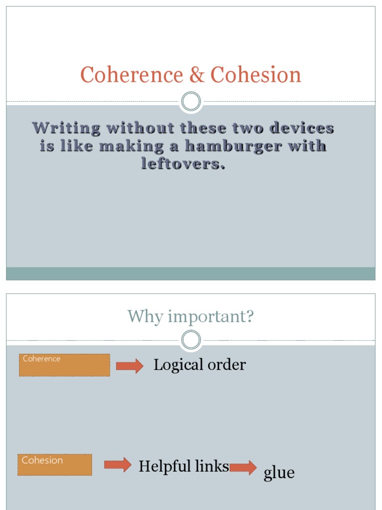 Coherence & Cohesion JAN 6 | PDF | Adjective | Word