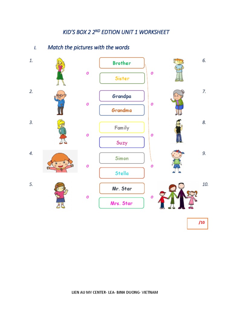 Kid's Box 2 2nd Edition Unit 1 Worksheet | PDF