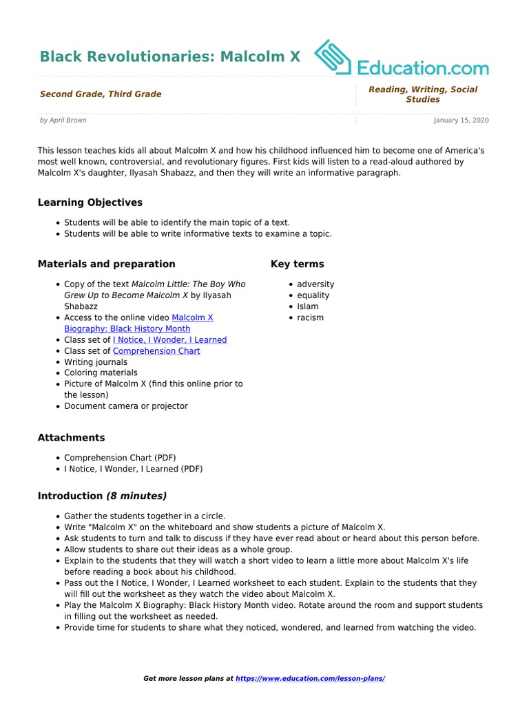 Malcolm X | PDF | Malcolm X | Reading Comprehension
