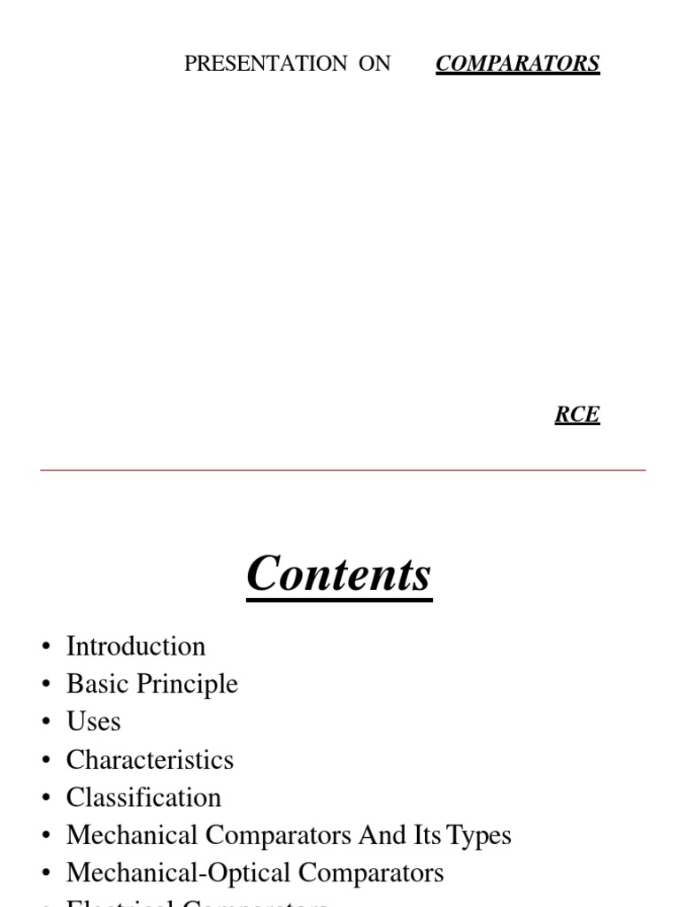 Comparators | PDF | Measurement | Mechanical Engineering