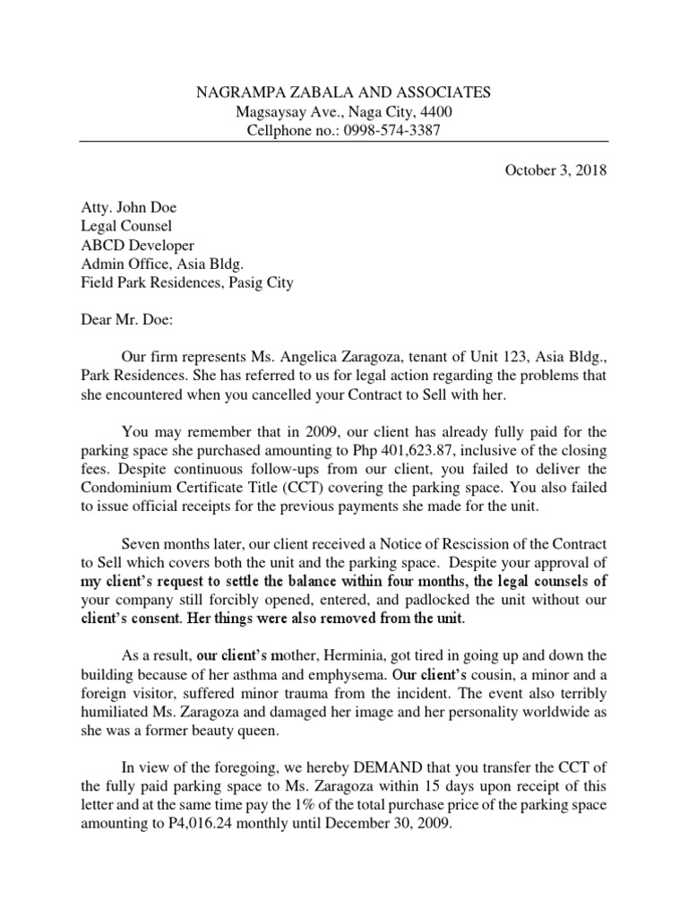 Demand Letter Sample | Download Free PDF | Government | Common Law