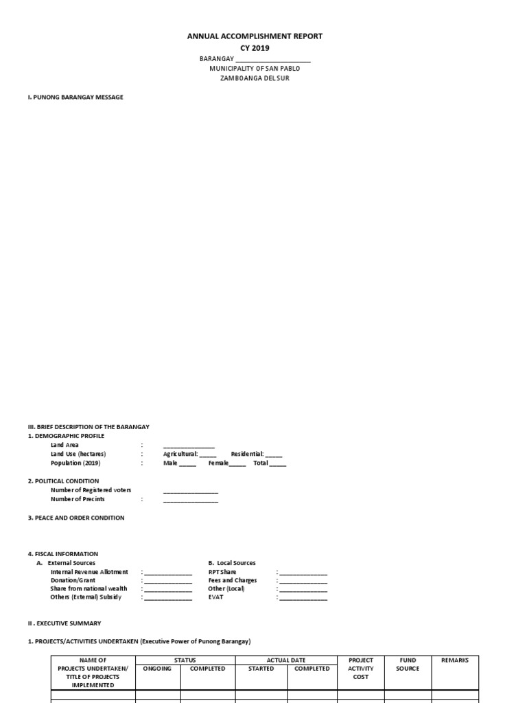 Annual Accomplishment Report | PDF | Public Sphere | Government