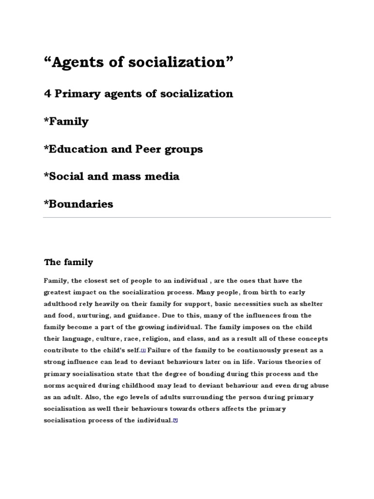 Agents of Socialization | PDF | Socialization | Social Psychology