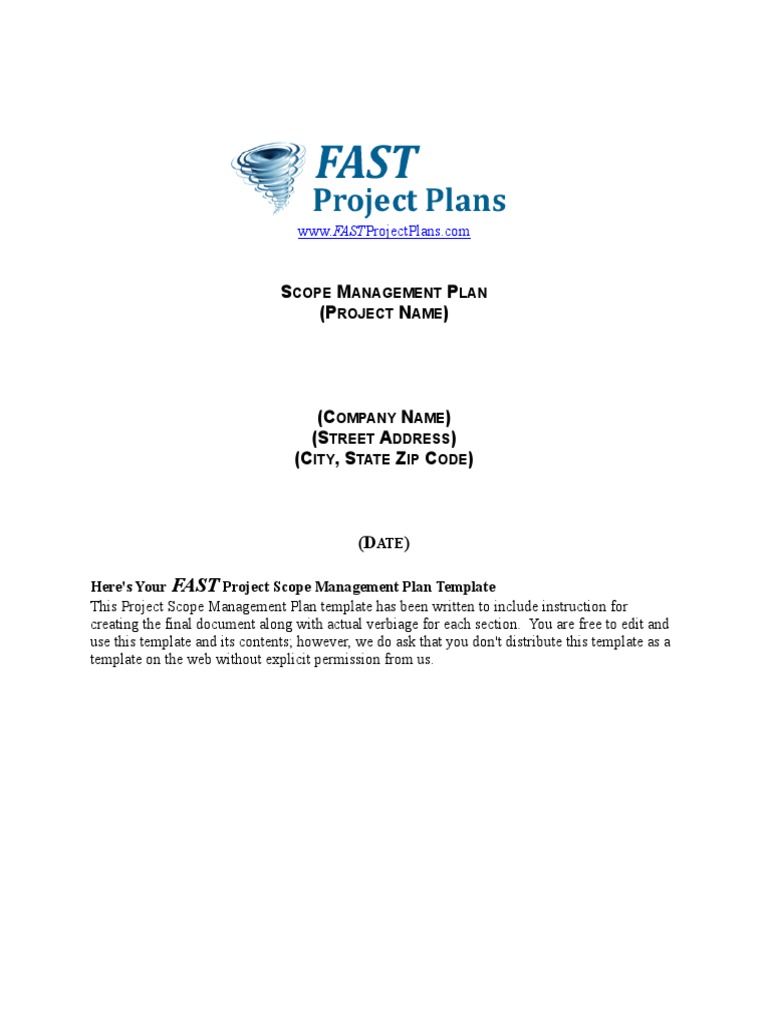 Scope Management Plan Template | Download Free PDF | Project Management ...
