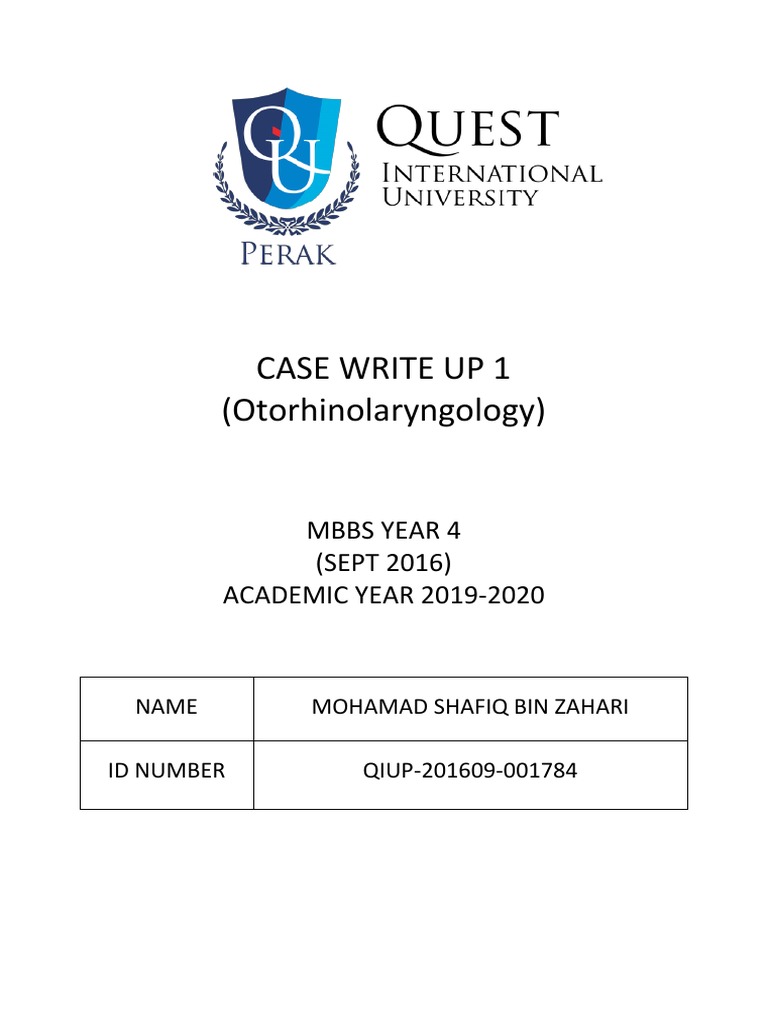 DNS ENT Case Write Up | PDF | Sepsis | Medical Specialties