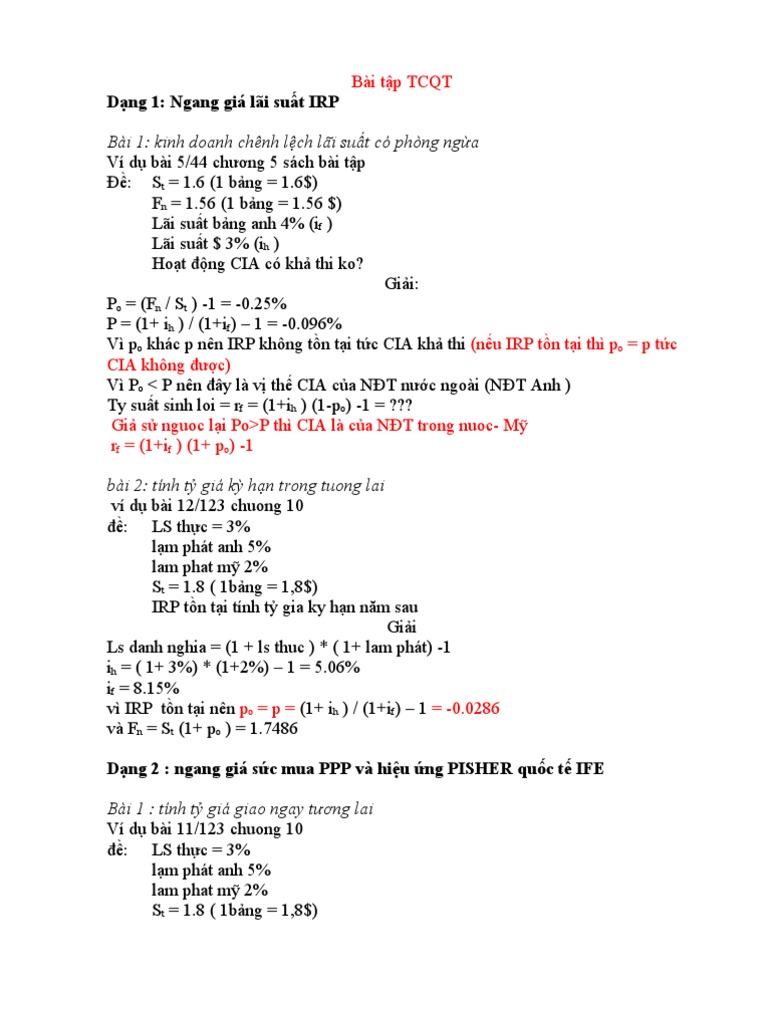 Bài tập TCQT | PDF