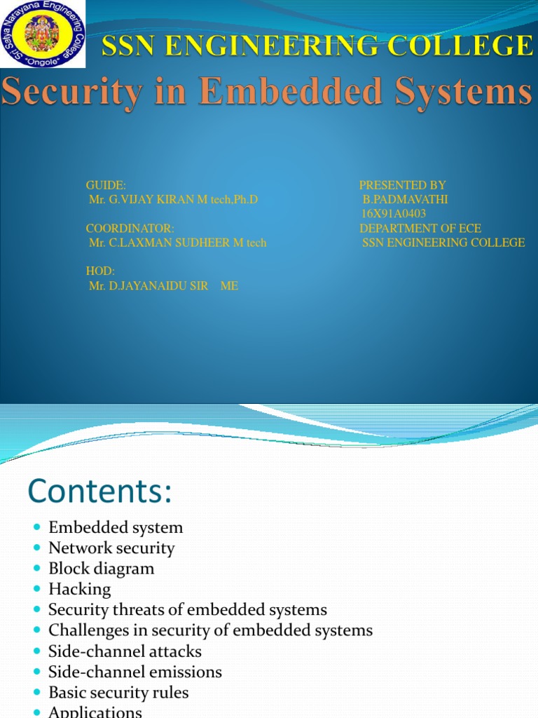 Security in Embedded Systems | PDF | Embedded System | Cryptography Security in Embedded Systems | PDF | Embedded System | Cryptography