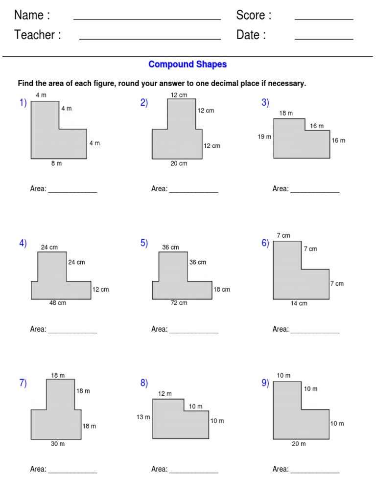 Compound Shape 1 | PDF | Arithmetic | Numbers