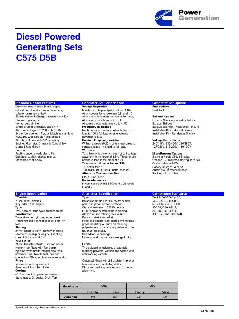 C575 D5B | PDF | Engines | Machines