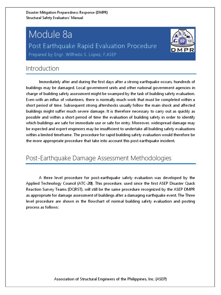 Post-Earthquake Building Safety Evaluation | PDF | Emergency Management ...
