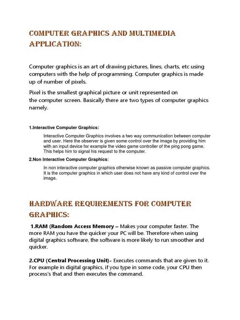 Computer Graphics and Multimedia Application | Download Free PDF ...
