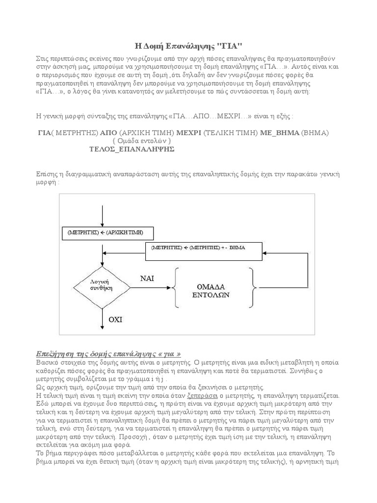 δομη επαναληψης για ΘΕΩΡΙΑ | PDF