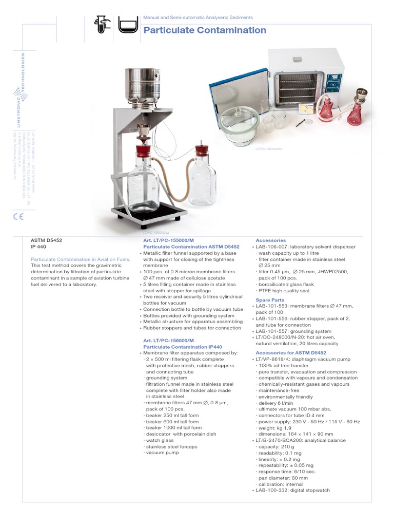 Particulate Contamination Instrument | PDF | Filtration | Chemistry