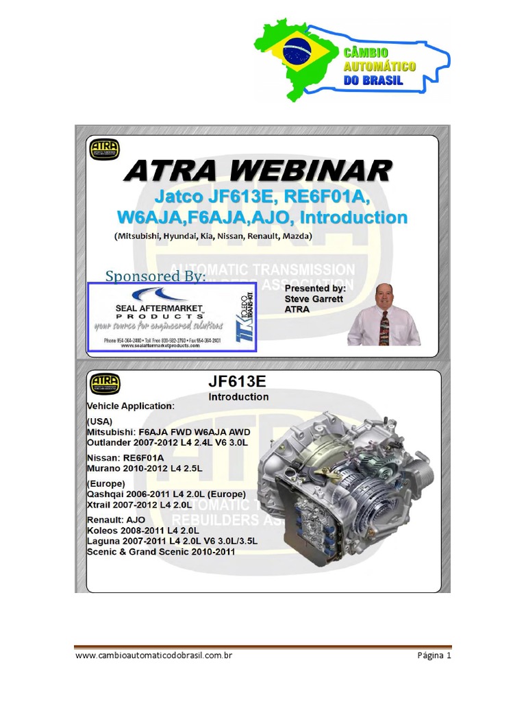 Transmissão JF613-E Editado Pelo Cambio Automatico Do Brasil | PDF