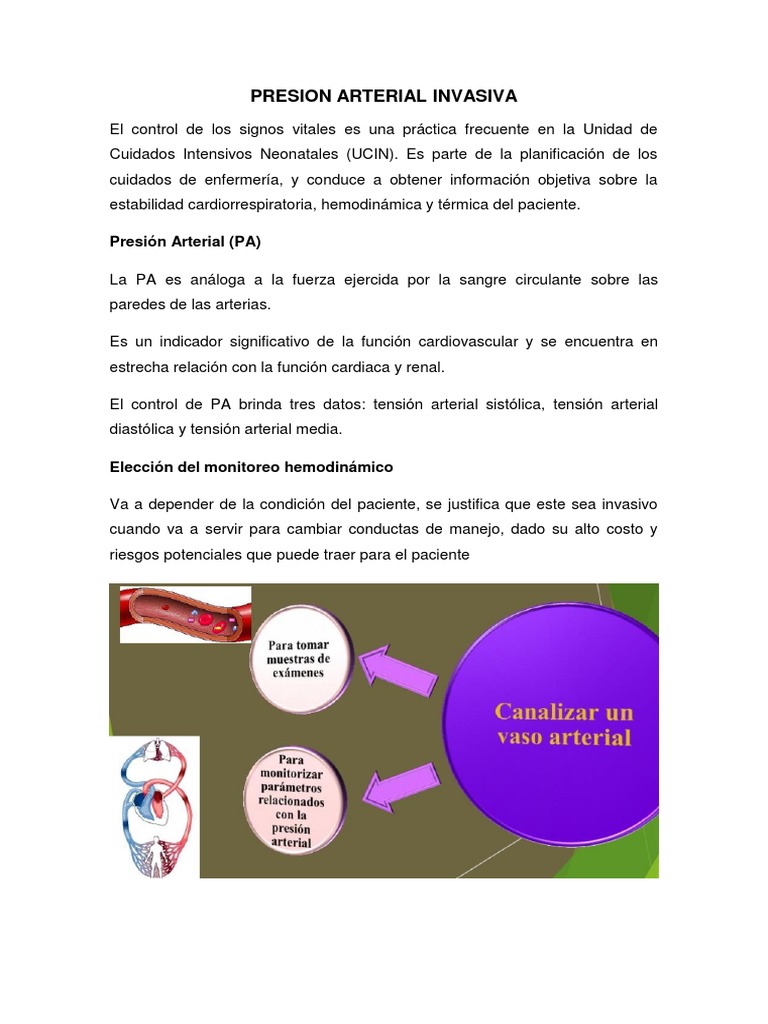 Presion Arterial Invasiva | PDF | Hemodinámica | Presión sanguínea