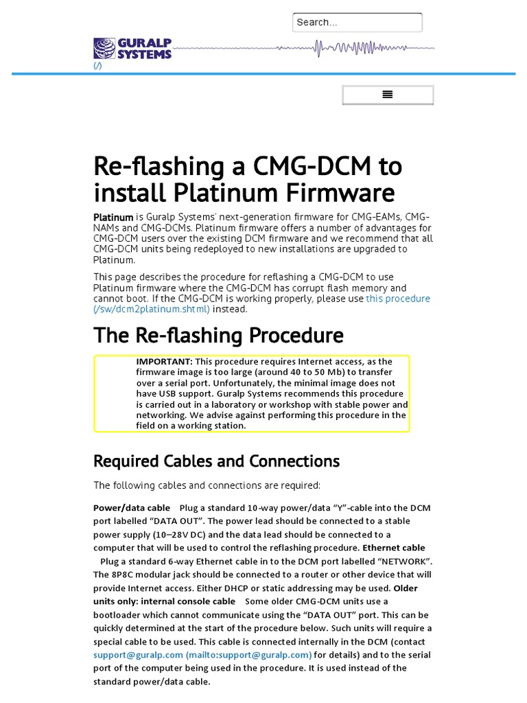 Re-Flashing A CMG-DCM To Install Platinum Firmware | PDF | Flash Memory ...