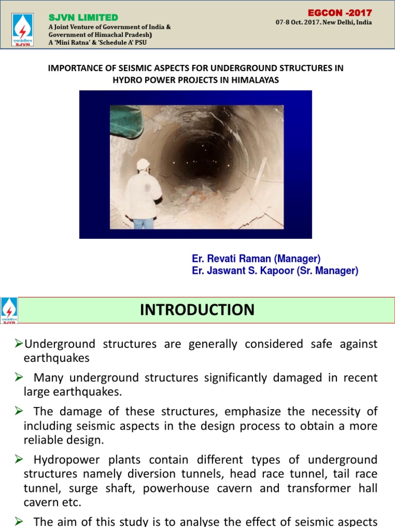 REVATI RAMAN (EGCON) .PPTX (Autosaved) | PDF | Tunnel | Earthquakes
