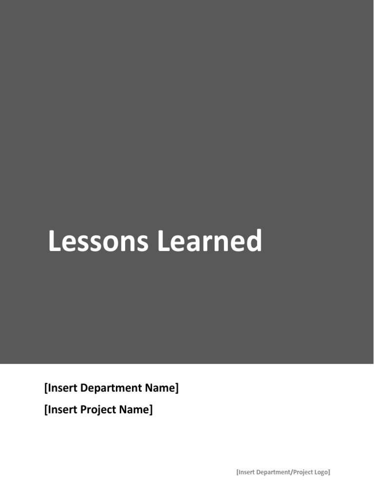 Lessons Learned Template With Instructions | Download Free PDF ...