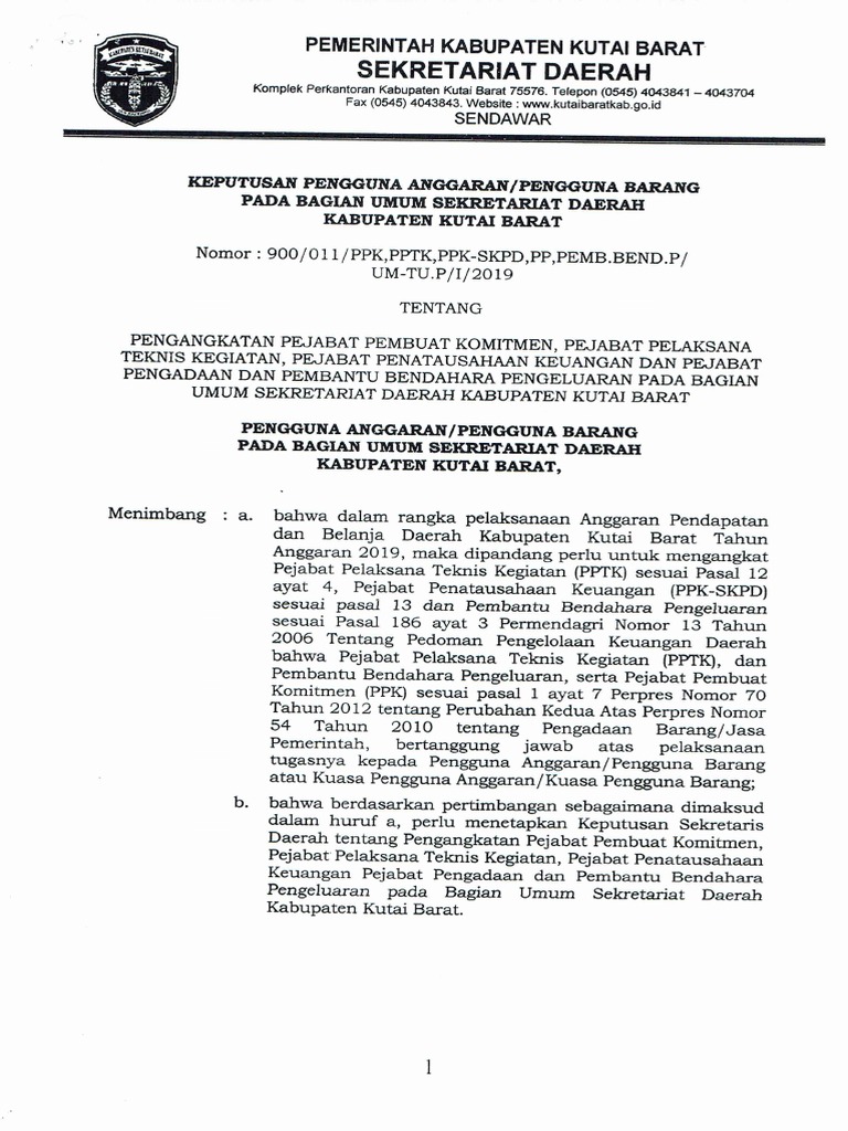 Contoh SK-Penunjukan-PPK-PP-II PDF | PDF