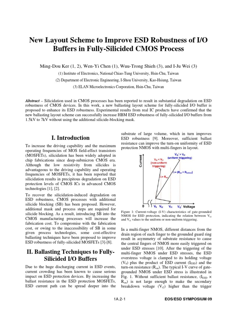 Enhanced ESD Robustness in CMOS I/O Buffers | PDF | Mosfet | Cmos