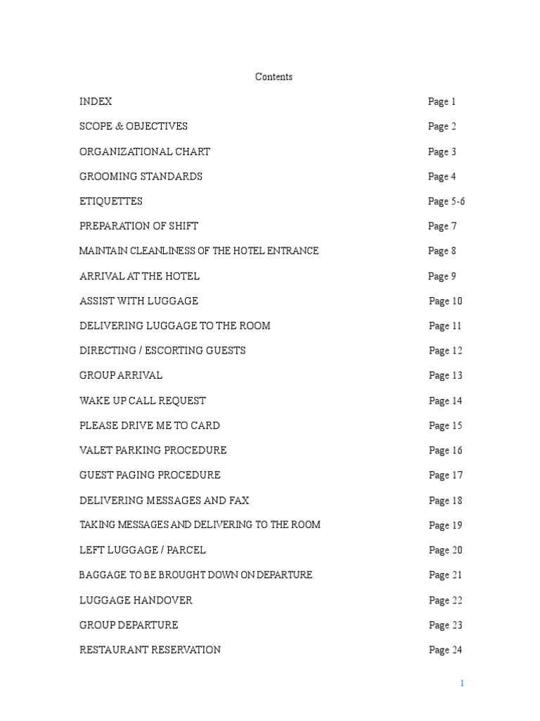 Concierge Sop | PDF | Baggage