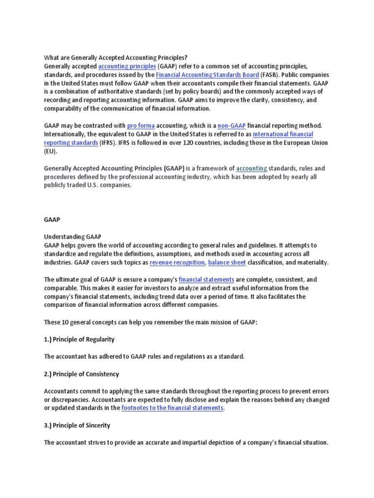 What Are Generally Accepted Accounting Principles | PDF | Financial ...