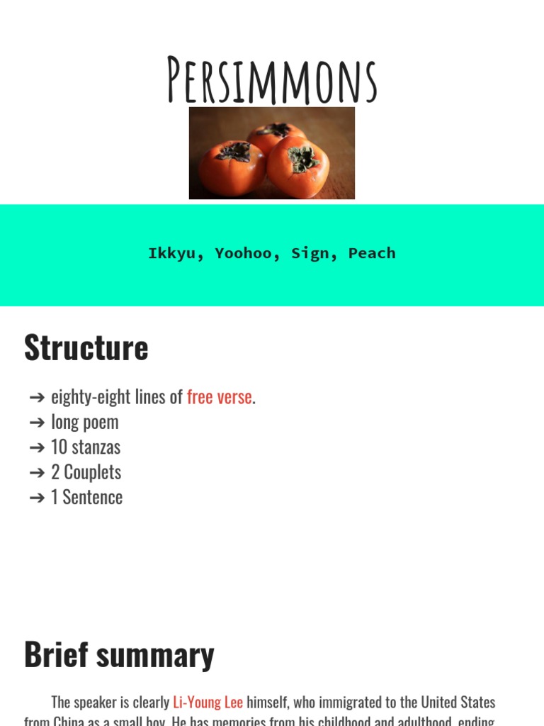 Persimmons | PDF | Poetry