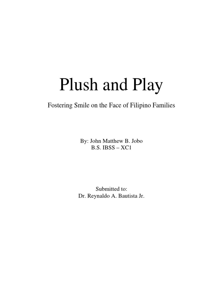 Jobo - Plush and Play | PDF | Employment | Toys