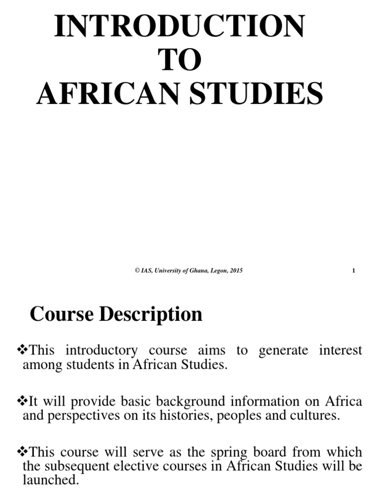 Introduction to African Studies Course | PDF | Pan Africanism | New ...