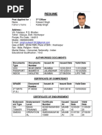 CV Form Seaman | PDF | Ships | Sailor