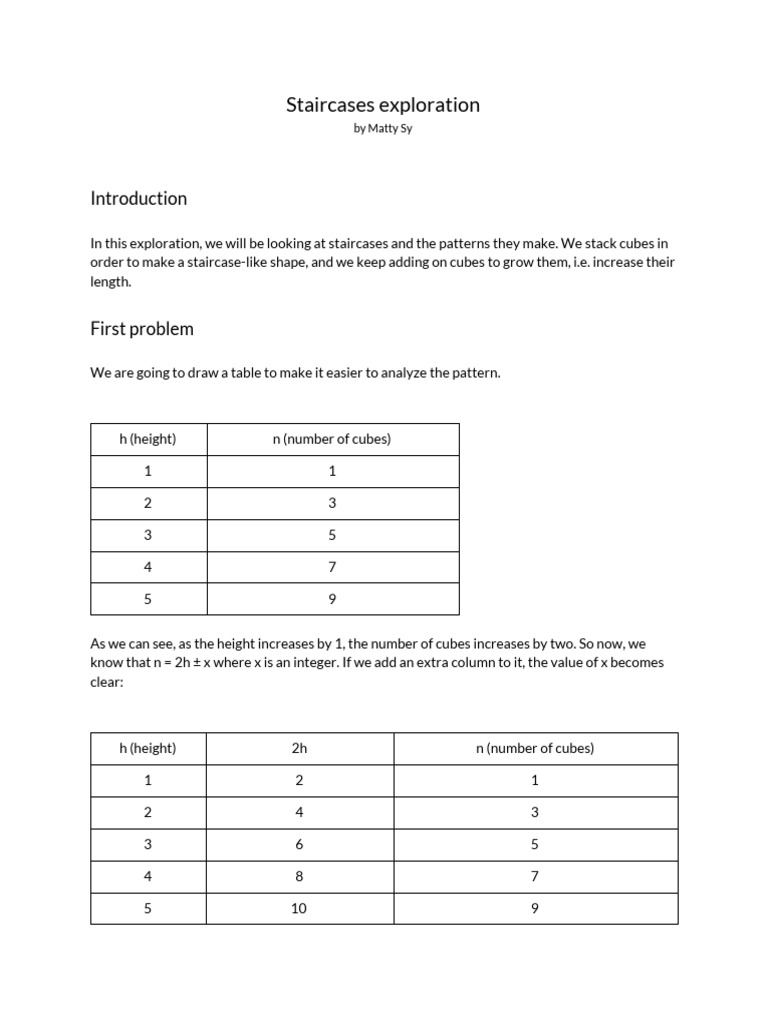 Staircase Patterns and Fibonacci Sequences | PDF | Mathematical Proof ...