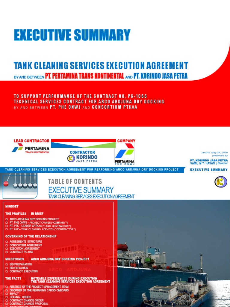 Executive Summary PTK-KJP Published 160524 PDF | PDF | Oil Tanker | Ships