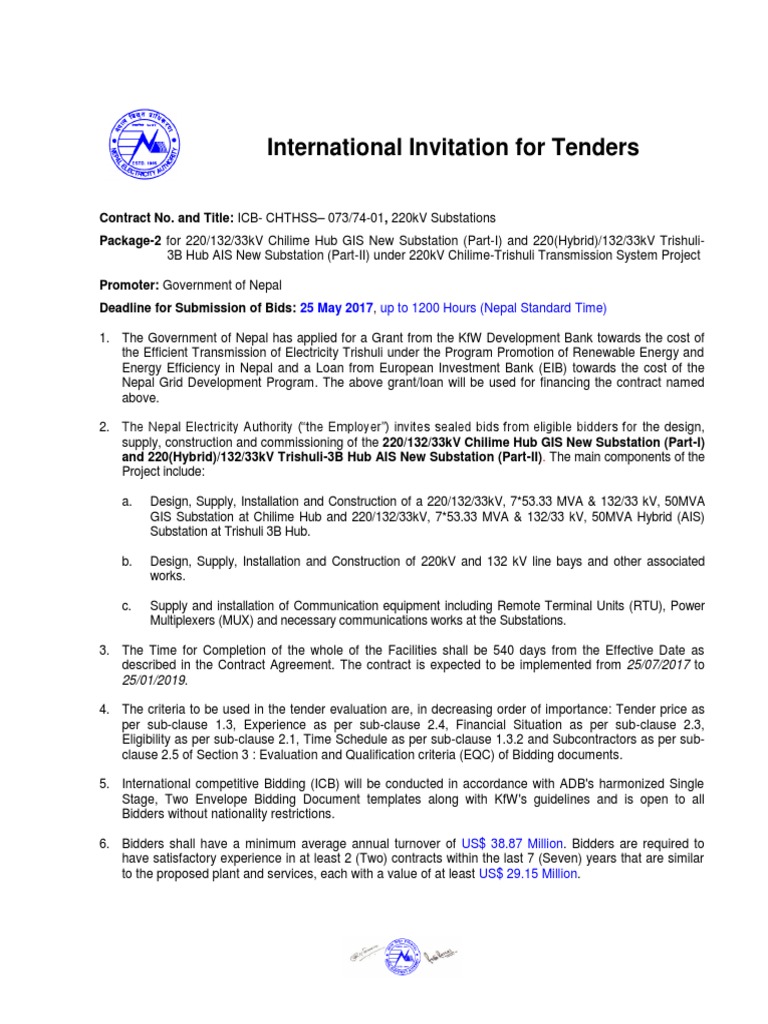 Tender 220kV Substations 30.03.17 Package 2 | PDF | Electrical ...